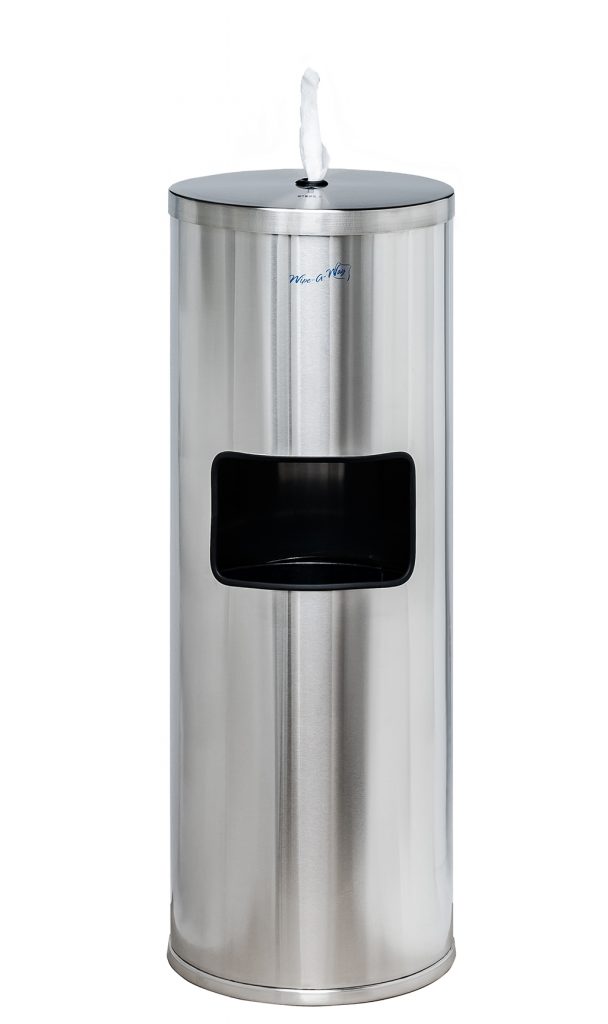 Wipe-A-Way Stainless Steel Floor Stand Dispenser - Crown Products